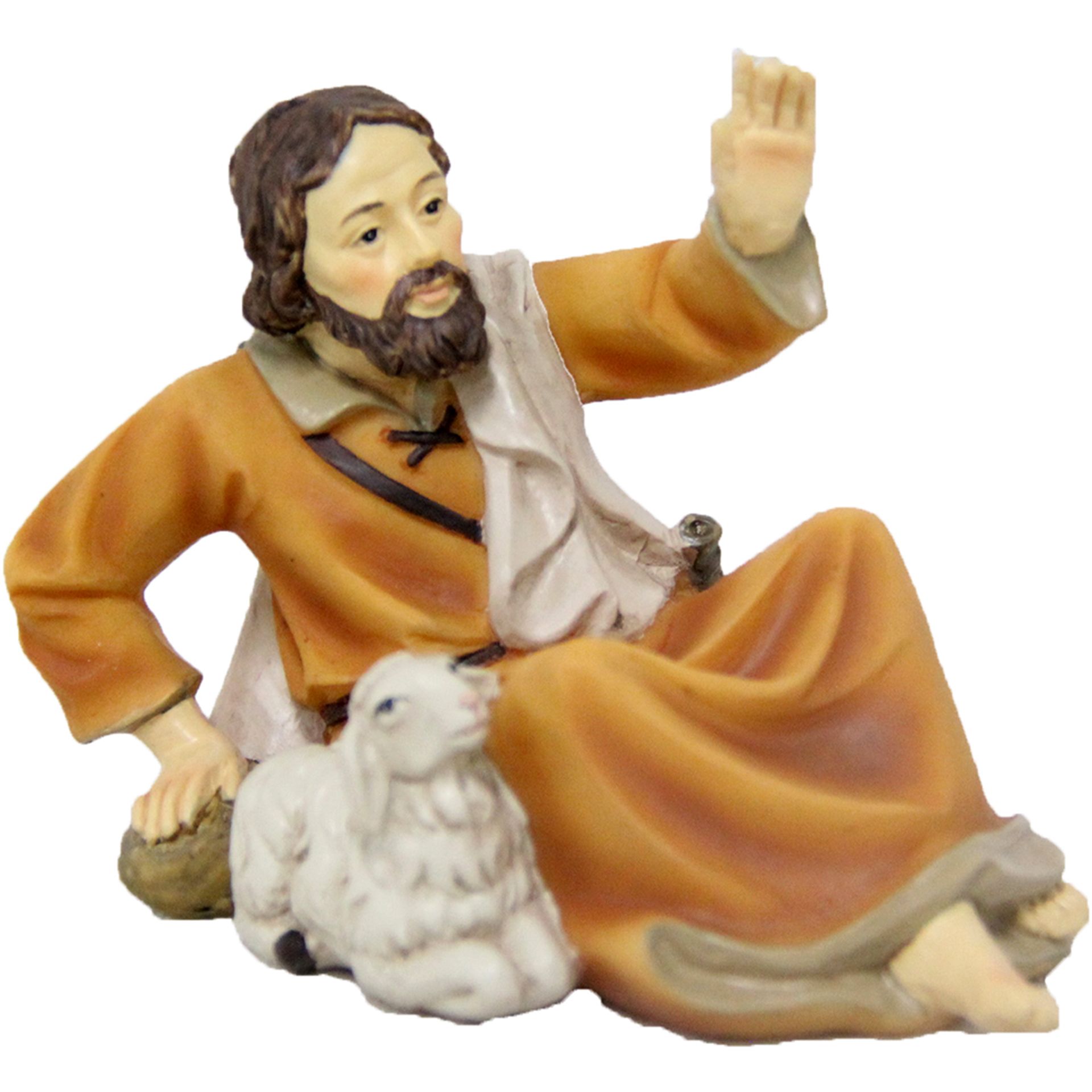 Hirte liegend mit Schaf, für 9cm Figuren